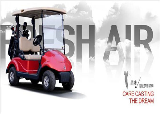 Red 2 Seater Operated Electric Golf Cart , Club Car Golf Buggy Eco Friendly