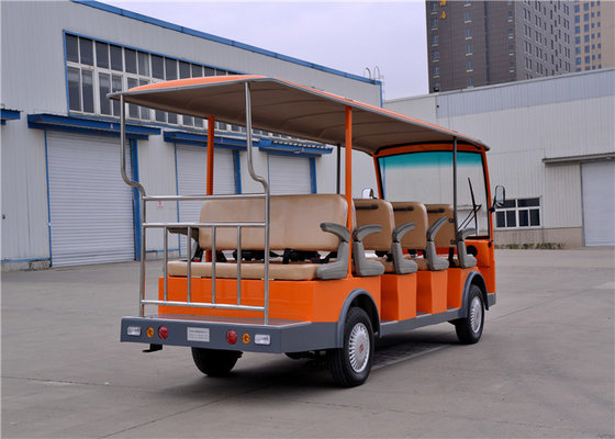 14 Person Electric Sightseeing Car , Tourist Electric Shuttle Bus Battery Powered