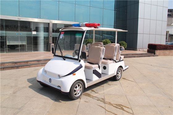White 6 Seater Electric Car For Sightseeing , Electric Patrol Car With Six Seats