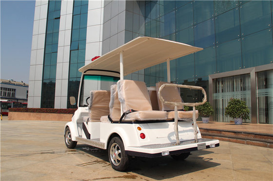 White 6 Seater Electric Car For Sightseeing , Electric Patrol Car With Six Seats
