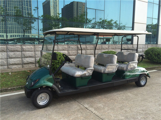 Green Color 48V 4KW Electric 6 Passenger Golf Carts With Awnings / Flip Flop Seat