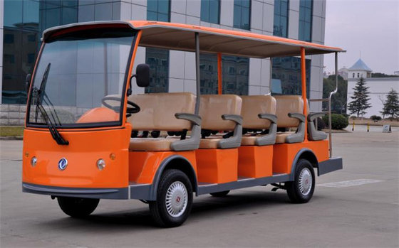 Battery Powered Electric Sightseeing Bus Shuttle Car With 14 Seats CE Certificate