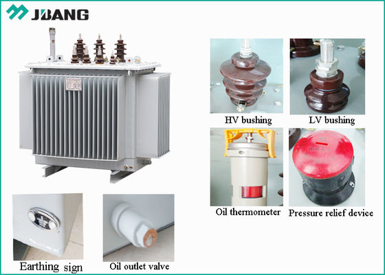 Cu Three Phase Electrical Power Distribution Transformer Oil Type Dyn11 Outdoor