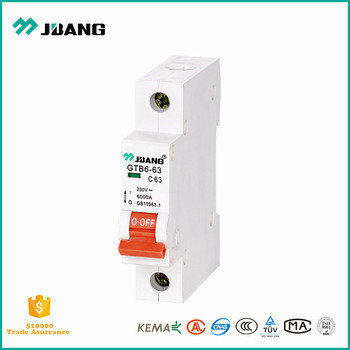 GTB6 High Breaking Capacity, 20000 times Mechanical endurance Miniature Circuit Breaker Rated Current 63A - 80A MCB