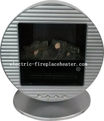 China Energy Efficient Silver Freestanding Portable Electric Fireplace 1KW / 2KW For Living Room distributor