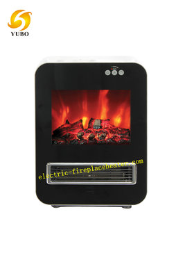 China Black And White Adjustable Floor Standing Electric Fireplace 1000W / 2000W distributor