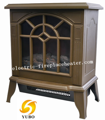 China Brown Mini European Stylish Floor Standing Electric Fireplace 365X220 X415mm distributor