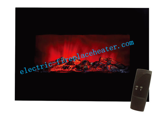cheap Luxury Decorative Wall Mounted Electric Fireplace Heater With Tempering Glass