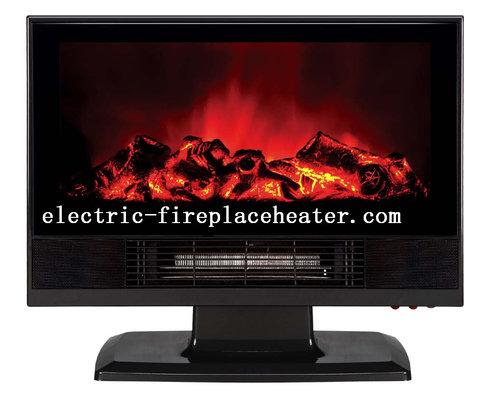 cheap Luxury ABS Desktop / Wall Mounted Electric Fireplace Heater Black / Red