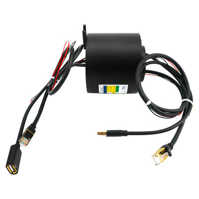 1000T Based 25.4mm Through-Hole Ethernet Slip Rings Transimitting USB 2.0 Signal and Gigabit Ethernet Signal