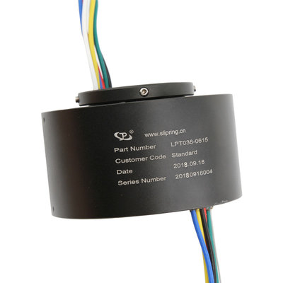 Through hole slip ring 6 circuit 15A long life free maintenance through hole diameter 38.1mm