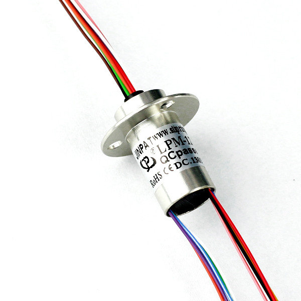 Miniature Slip Ring 12 Circuit Rotary Joint  with Gold to Gold Contact for Tilt Camera Mounts