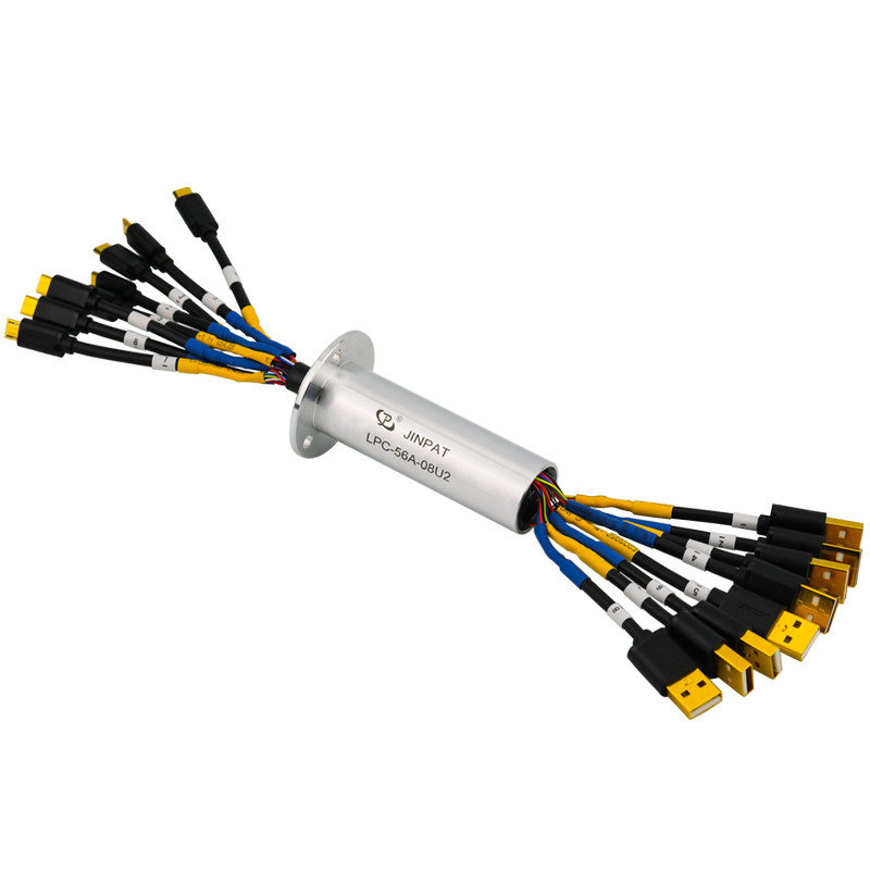 8 Circuits USB2.0 Slip Rings with Extremely Low Electrical Noise and Customizable Wires