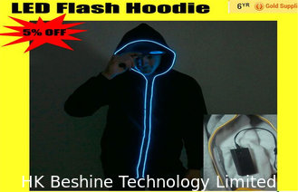 Sound Activated Neon El Wire Light Up Hoodies For Women / Mens