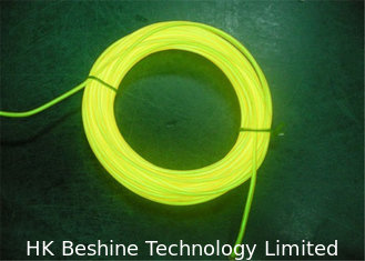 Auto EL Lighting Electro Illumination Wire Yellow For Warning Signs / EL Wire Cable
