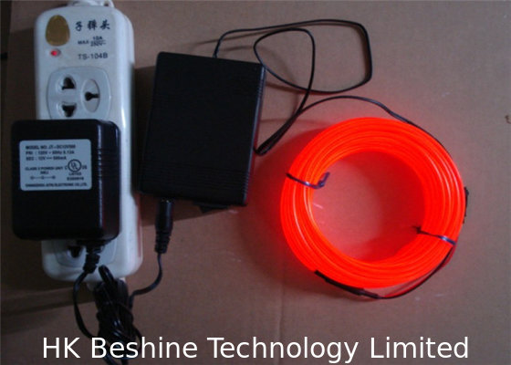 Energy - saving Red Color EL Lighting Wire With 1.4mm / 2.3mm / 3.2mm Diameter