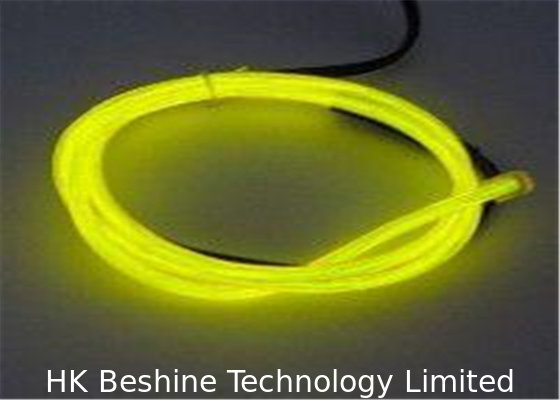 Auto EL Lighting Electro Illumination Wire Yellow For Warning Signs / EL Wire Cable