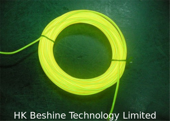 Auto EL Lighting Electro Illumination Wire Yellow For Warning Signs / EL Wire Cable