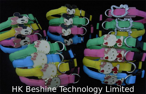Yellow Lighted LED Pet Collar And Leash For Puppy / Dog Collars With Lights For Night