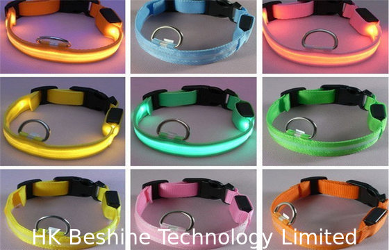 White Red Purple LED illuminated Collars Controled By The Button / Pet Accessories