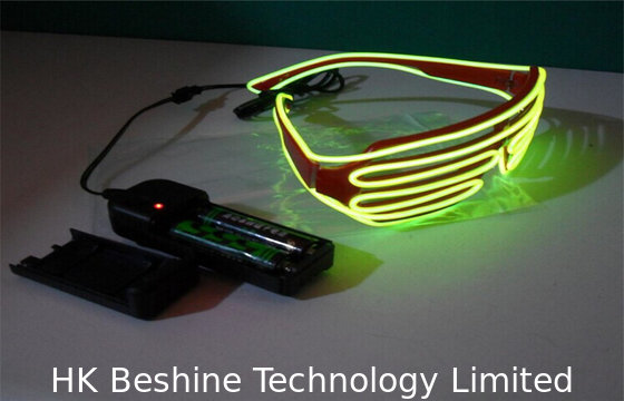 Super Bright Yellow Light Up Shutter Shade El Wire Sunglasses For Men / Women