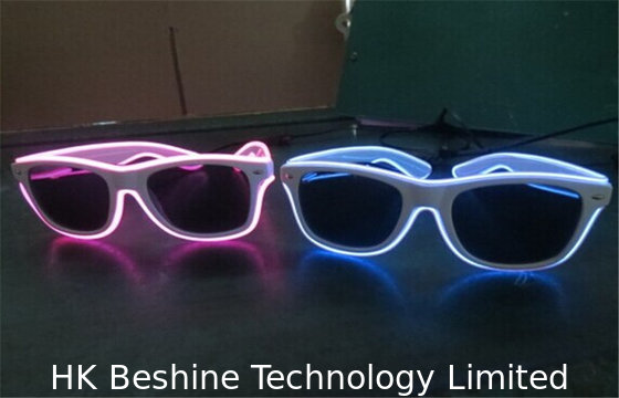 Colorfull Half Frame El Glowing Wire Light Up Sunglasses Powered By 2*AA Battery