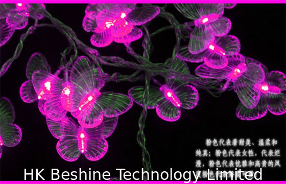 Holiday Decorative 10m RGB LED String Lights 38pcs , Indoor Butterfly String Lights