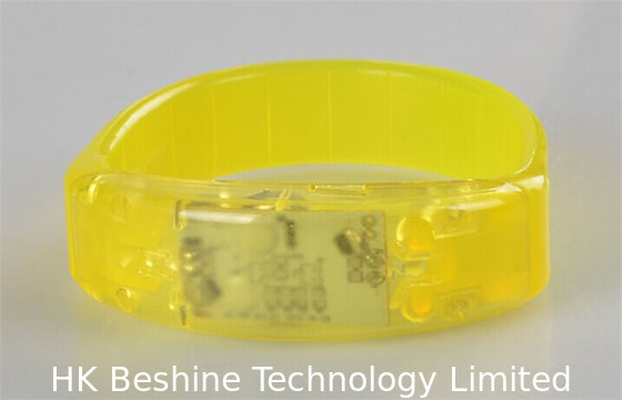 Green PS PVC LED Flashing Bracelet With Button Switch Control