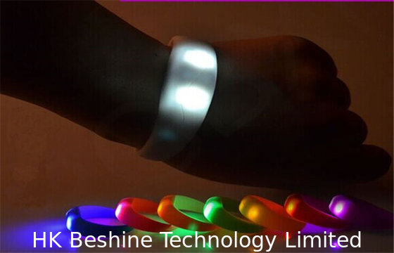 Rubber Shake Activated Motion Sensor Wristband With LED Lighting