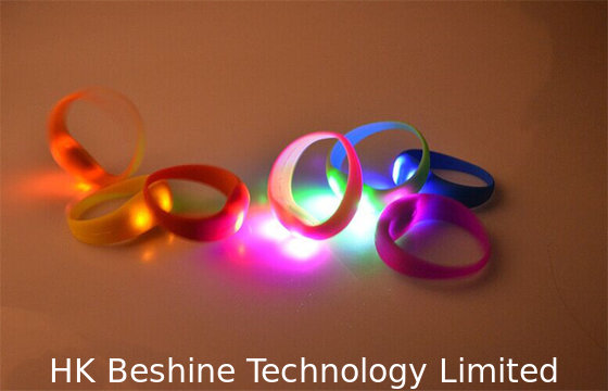 Rubber Shake Activated Motion Sensor Wristband With LED Lighting