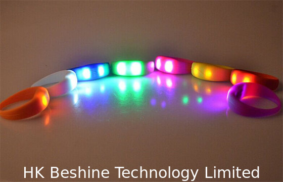 Rubber Shake Activated Motion Sensor Wristband With LED Lighting