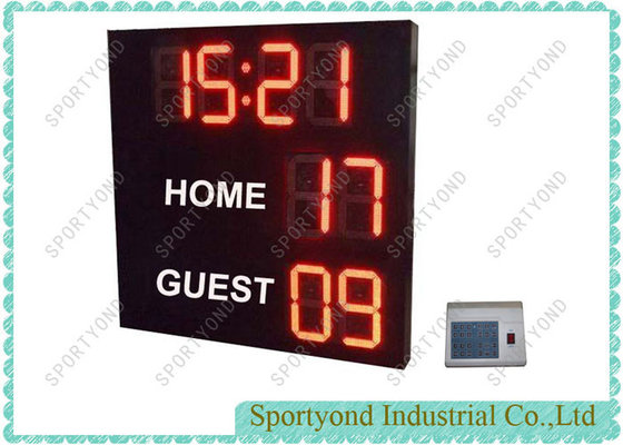 Wireless Electronic Football Scoreboard , Led Soccer Game Score Board AC 100V - 240V