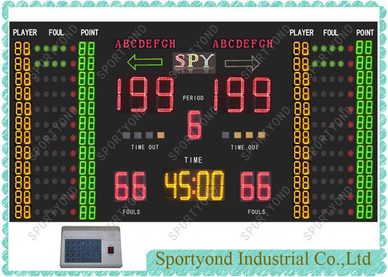 Big LED Electronic Basketball Scoreboard With Wireless Control 4m x 2m High Brightness