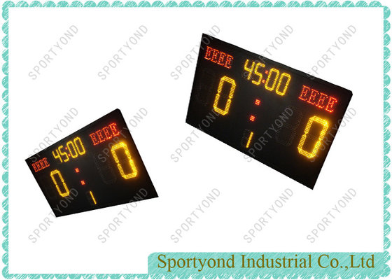 Red And Yellow College Sports Scoreboard For Soccer Match , Aluminum Housing