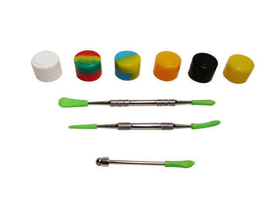 Portable Stainless Steel Dab Tool / Colorful Dabber Tool With Non Stick Silicone Tip