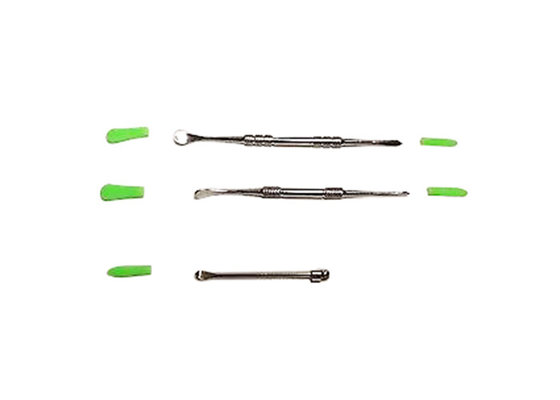 Portable Stainless Steel Dab Tool / Colorful Dabber Tool With Non Stick Silicone Tip