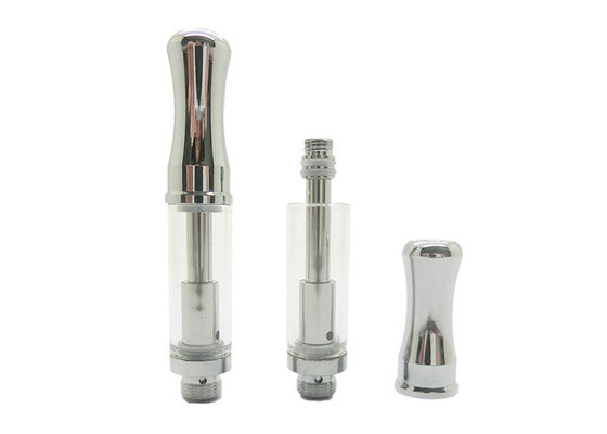 Silver Color CBD Oil Vaporizer Top Filling Design With Round Mouthpiece