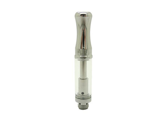 Silver Color CBD Oil Vaporizer Top Filling Design With Round Mouthpiece
