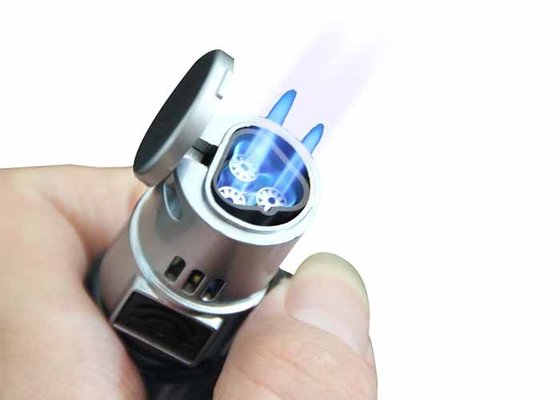 Gas Plastic Material Inflatable Cigar Lighter Three Flame With Multi Function
