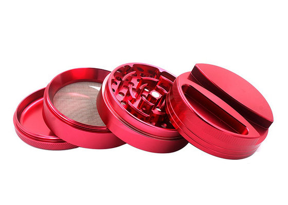 260 G Weight Aluminum Alloy Herb Grinder / 4 Layers Weed Grinder 56 * 73 Mm