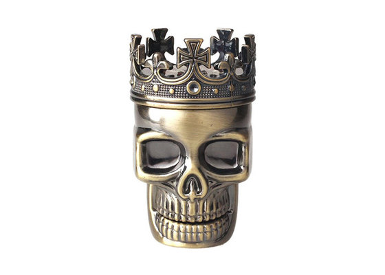 Skull Shaped Tobacco Herbal Grinders Zinc Alloy Metal Material With 3 Layer