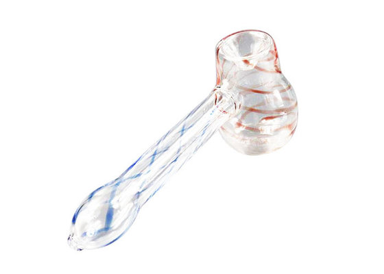 Smoking Dogo Twisty Glass Pipe / Glass Spoon Pipes With Hammer Shaped
