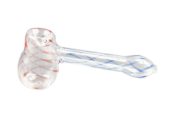 Smoking Dogo Twisty Glass Pipe / Glass Spoon Pipes With Hammer Shaped