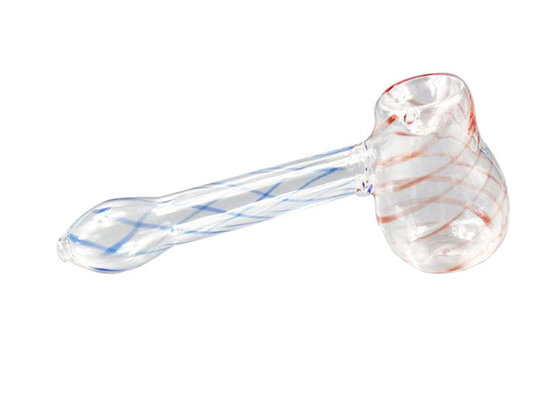 Smoking Dogo Twisty Glass Pipe / Glass Spoon Pipes With Hammer Shaped