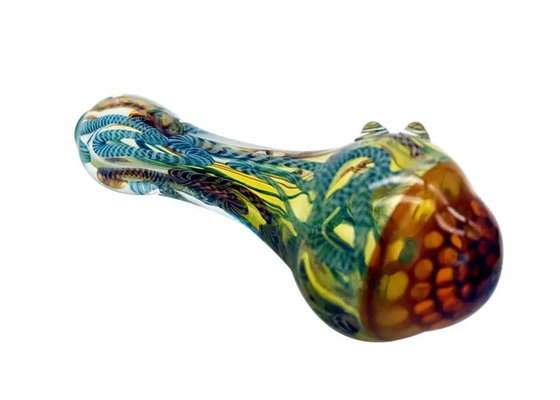 Beautiful Color Durable Twisty Glass Pipe / Tobacco Smoking Pipe For Smoking