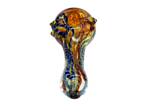Beautiful Color Durable Twisty Glass Pipe / Tobacco Smoking Pipe For Smoking