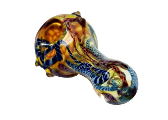 Beautiful Color Durable Twisty Glass Pipe / Tobacco Smoking Pipe For Smoking
