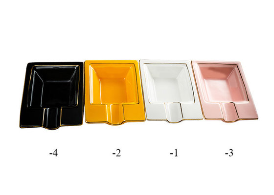 Mini Portable Ceramic Smoking Accessories / Tobacco Cigar Ashtray With 4 Colors