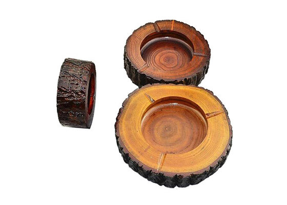 Elegant Idea Retro Smoking Accessories Natural Wooden Ashtray Pure Wood Bark