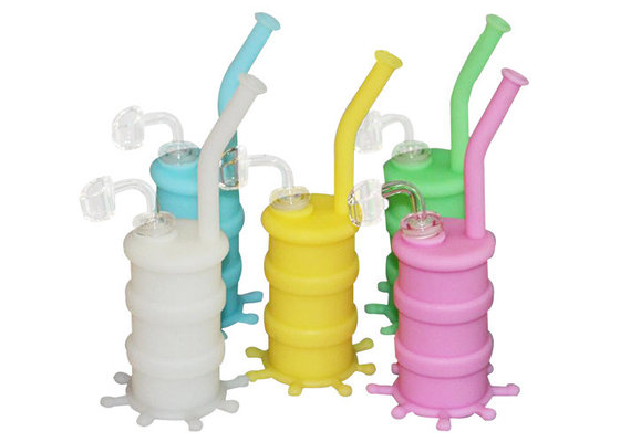 Colorful Hookahs Silicone Bongs With Glass Downstem Silicone Water Pipe